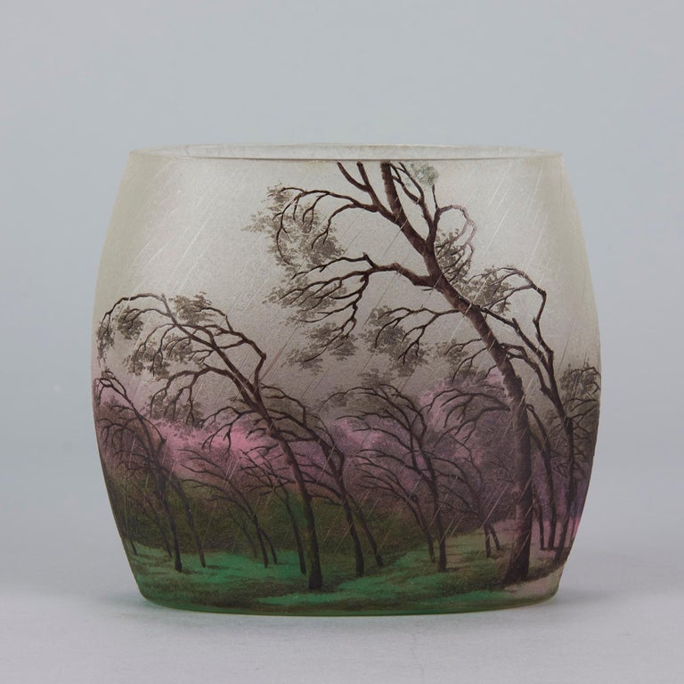 Early 20th Century Vase Entitled "Paysage Pluie" Vase by Daum Frères ...