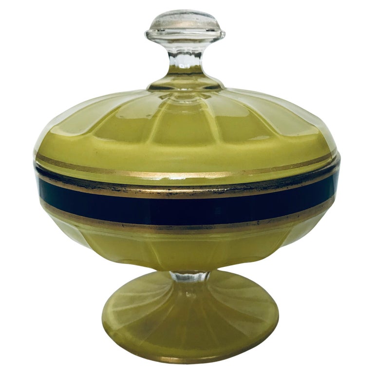 Early 20th Century Vaseline Glass Candy Dish At 1stdibs