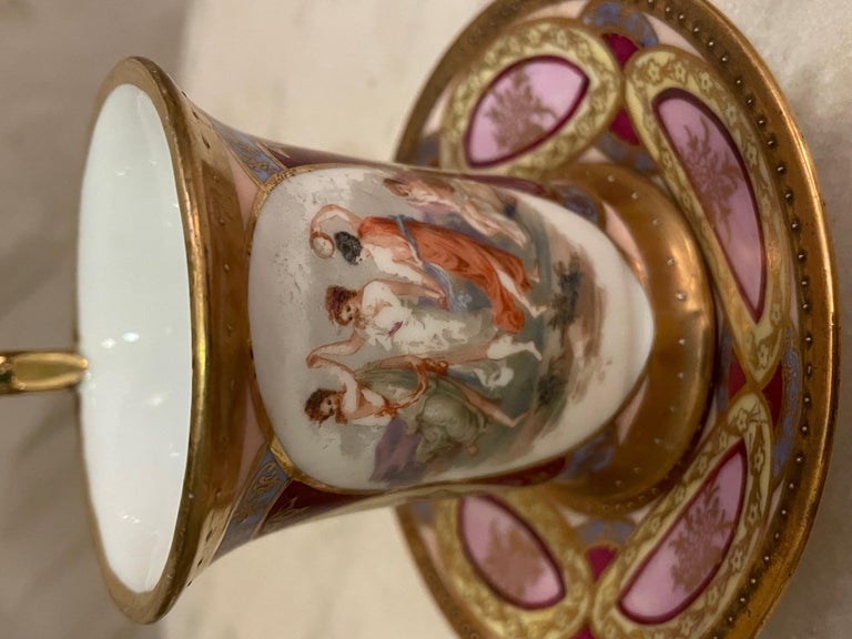 Early 20th Century Vienna Porcelain Set of Tea Cups, 1900s For Sale at ...