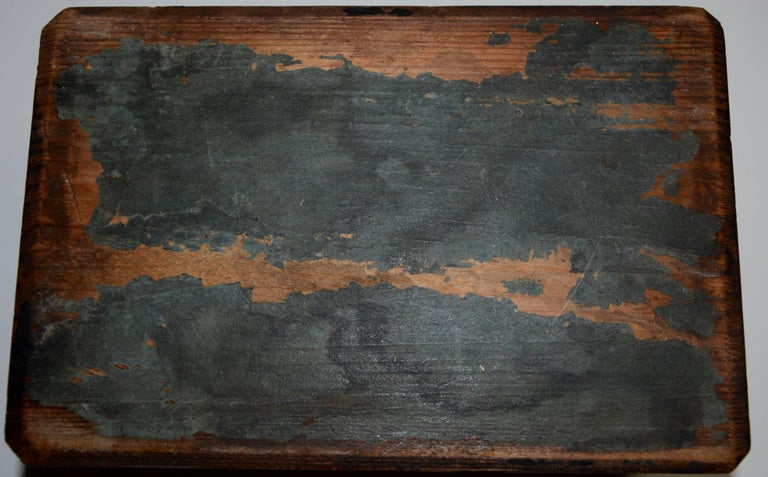 Walnut and Cedar Wooden Inlay Box with Leather Hinges, 20th Century For ...