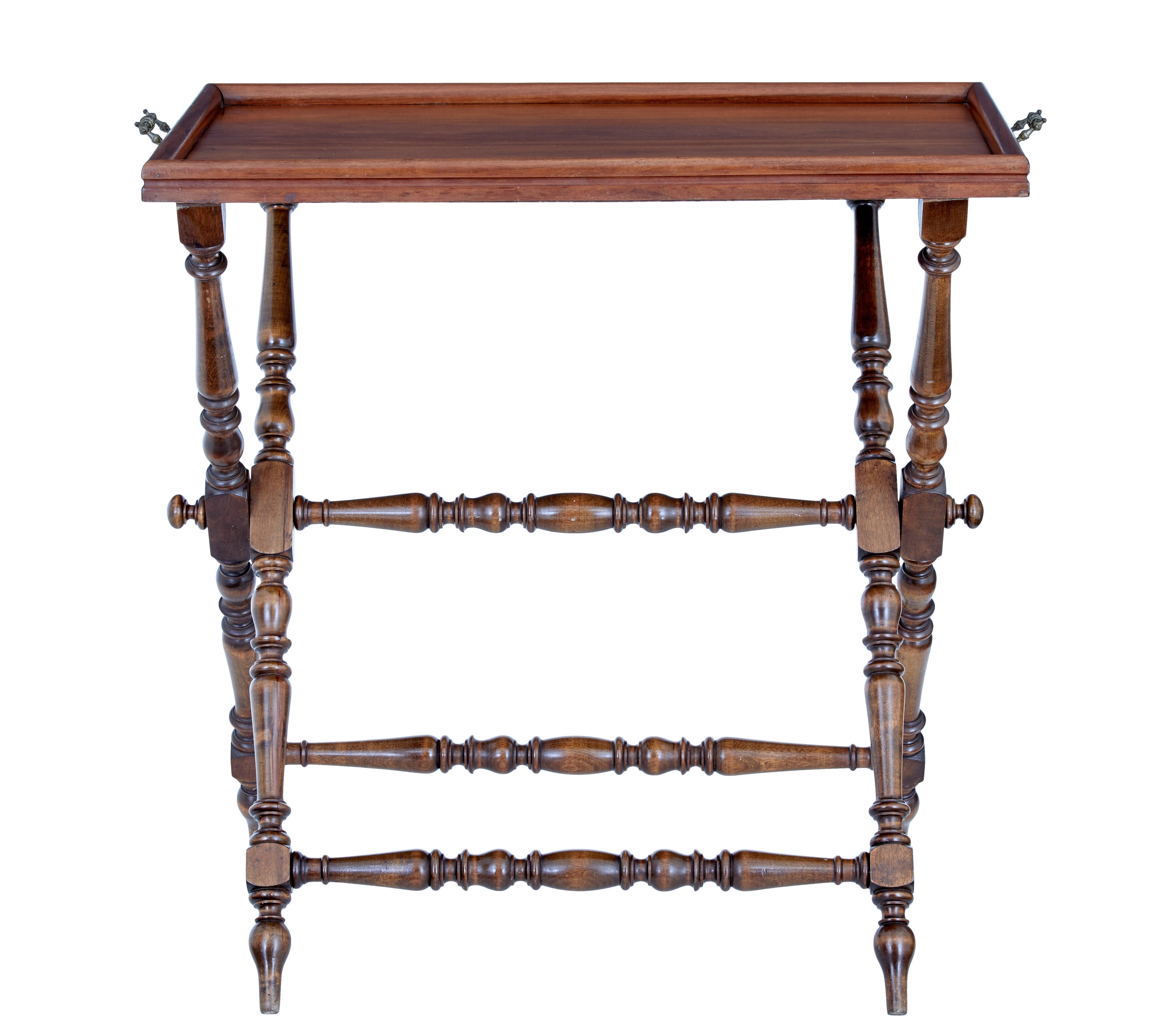 Early 20th Century walnut butlers tray on stand For Sale at 1stDibs