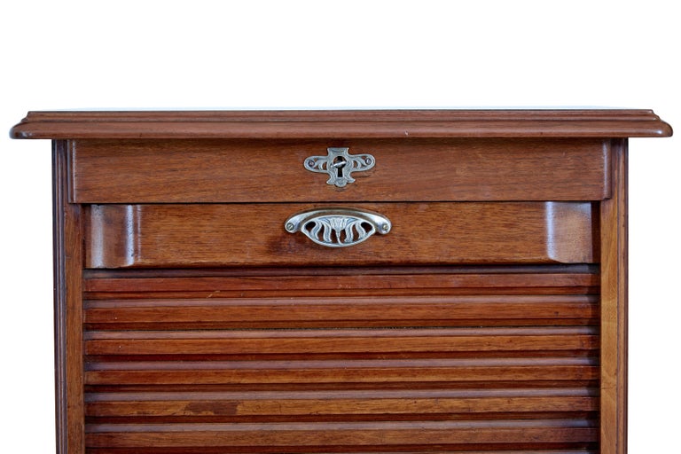Early 20th Century walnut tambour cabinet For Sale at 1stDibs