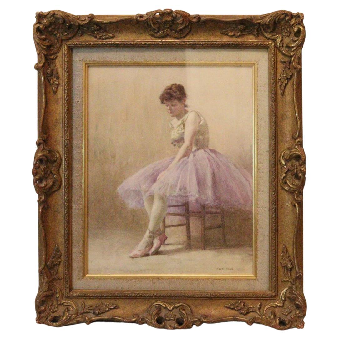 Early 20th Century Water Colour Painting entitled "Ballet Dancer" by H ...