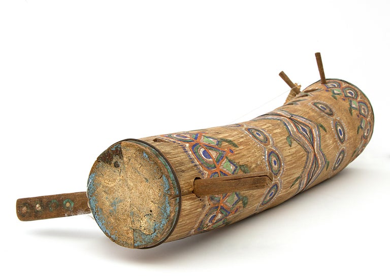 Early 20th Century Western Apache Wooden Fiddle with Display Stand For ...