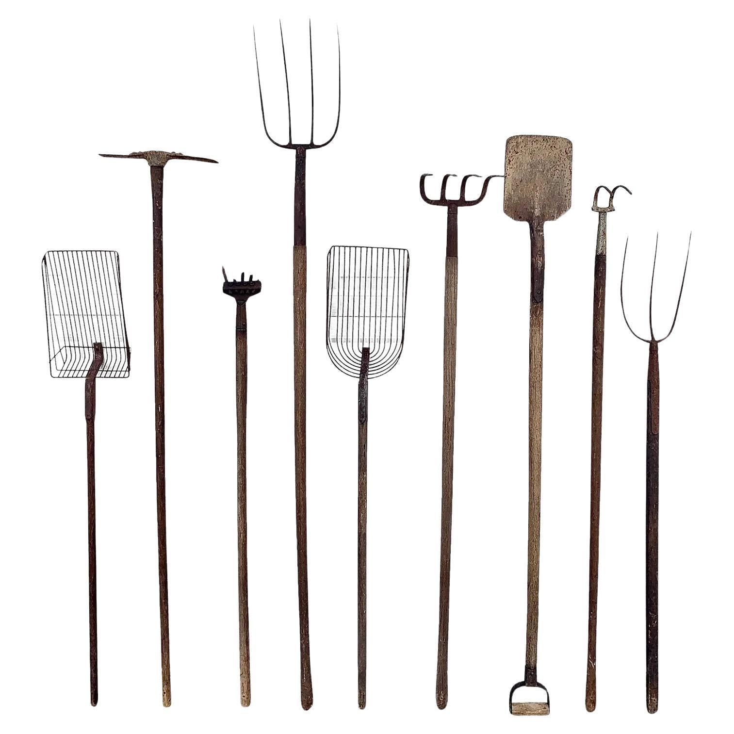 Early 20th Century Wooden and Iron Garden Tools, Set of Nine at 1stDibs ...