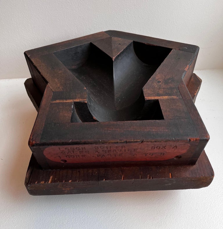 Early 20th Century Wooden Foundry "Y" Pipe Mold For Sale at 1stDibs