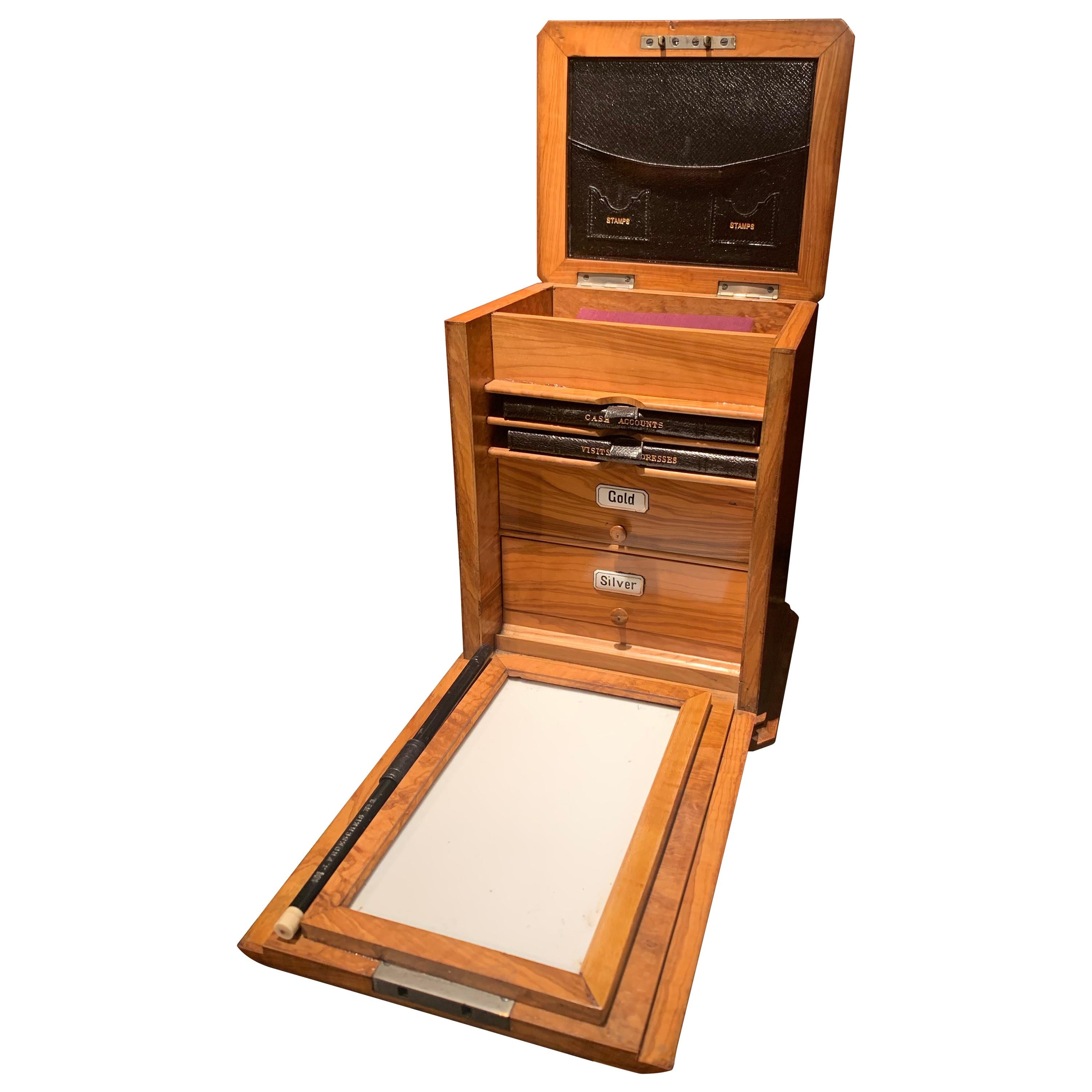 Early 20th Century Writing Box with Key For Sale at 1stDibs