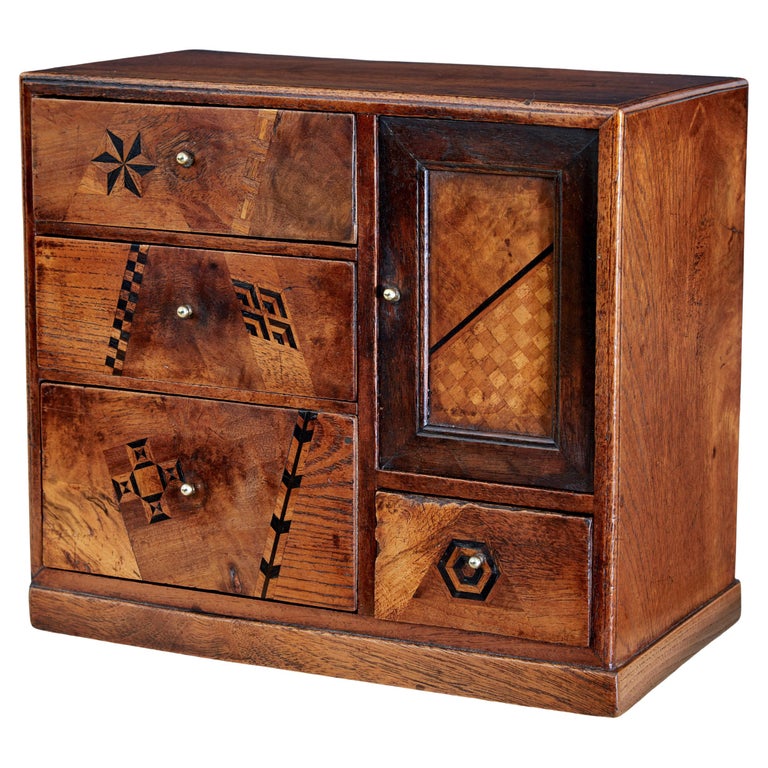 Early 20th Inlaid Desktop Drawer Cabinet For Sale at 1stDibs