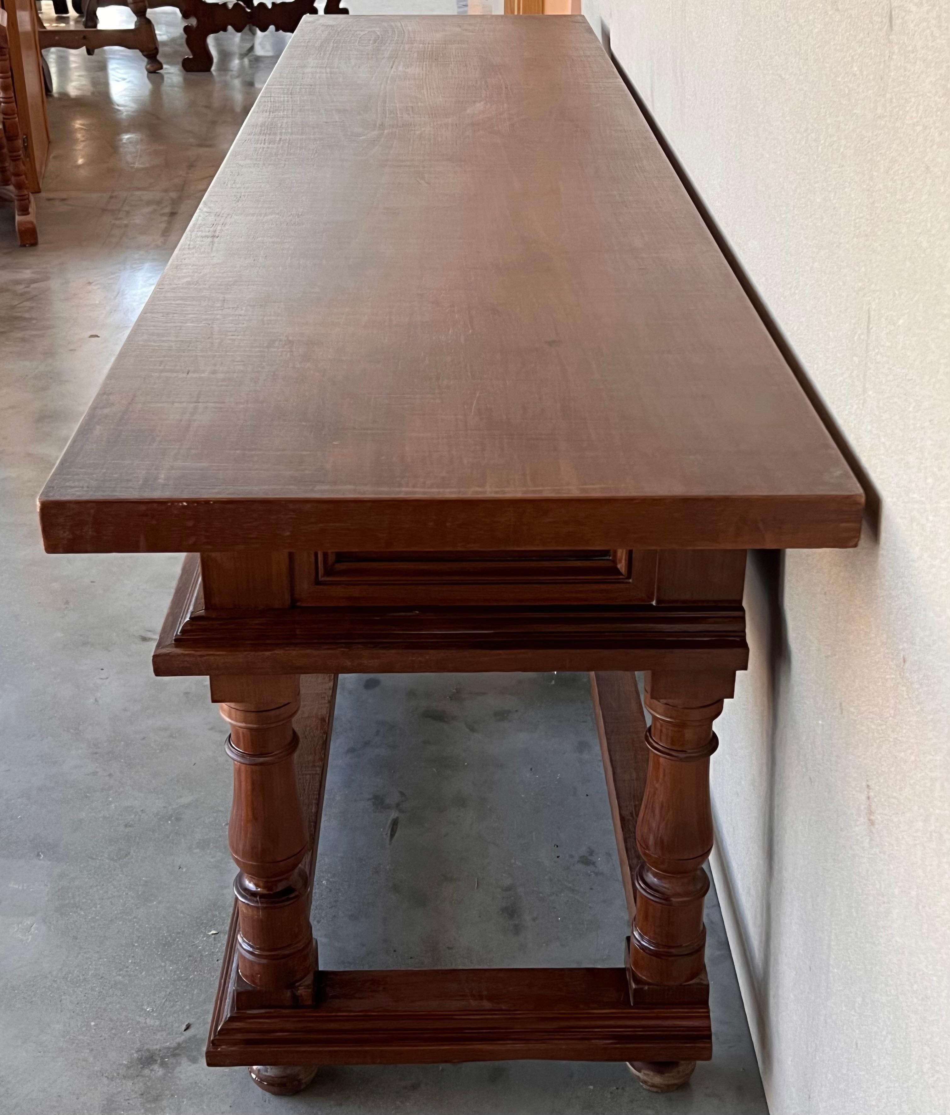 Early 20th Large Console Table with two drawers For Sale at 1stDibs