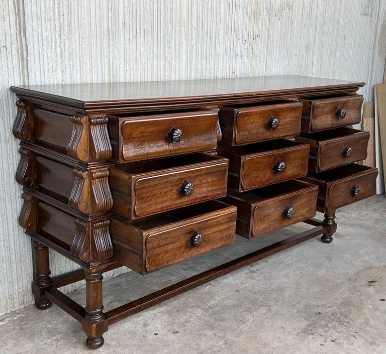 Early 20th Spanish Carved Chest of Drawers with Original Hardware For ...
