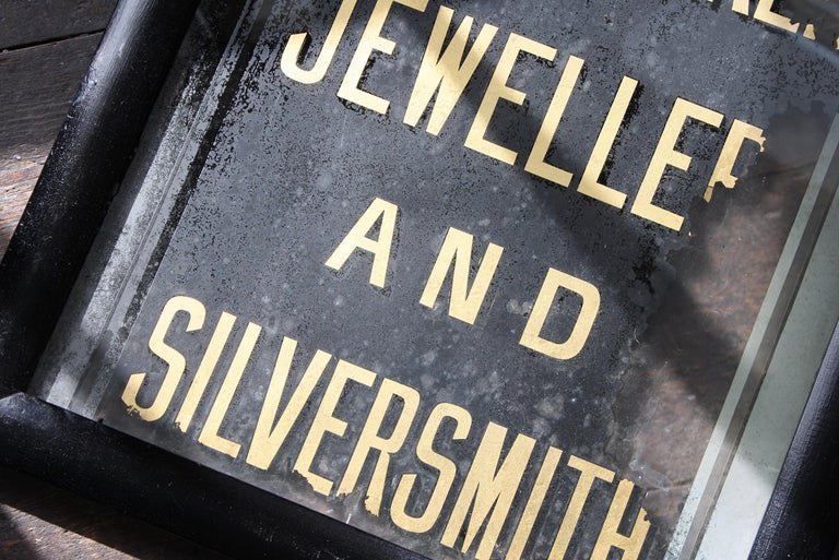 Early 20thc Antique Reverse Painted Jewellers Silversmith Watchmaker ...