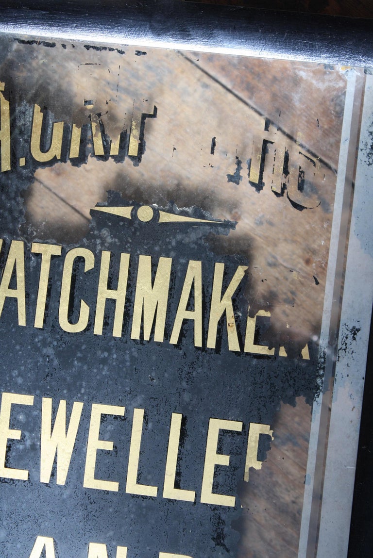 Early 20thc Antique Reverse Painted Jewellers Silversmith Watchmaker ...