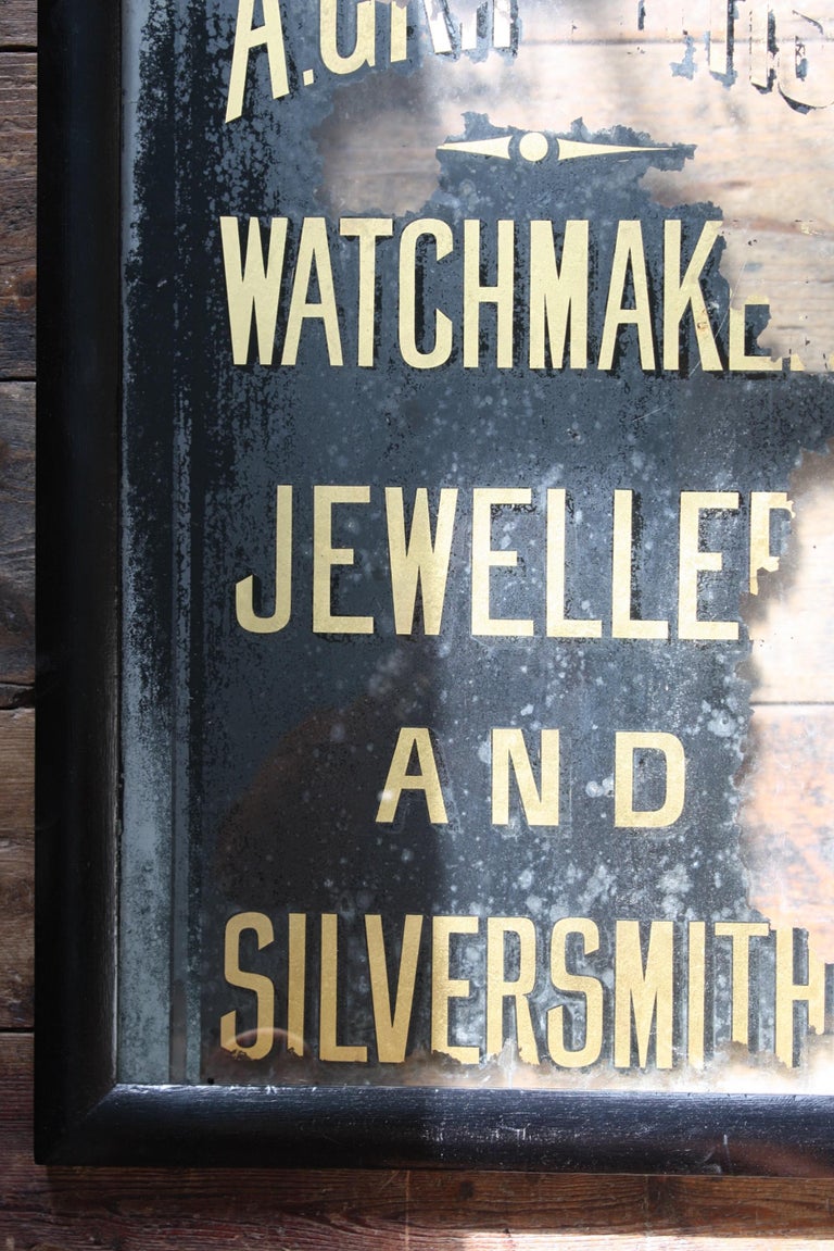 Early 20thc Antique Reverse Painted Jewellers Silversmith Watchmaker ...