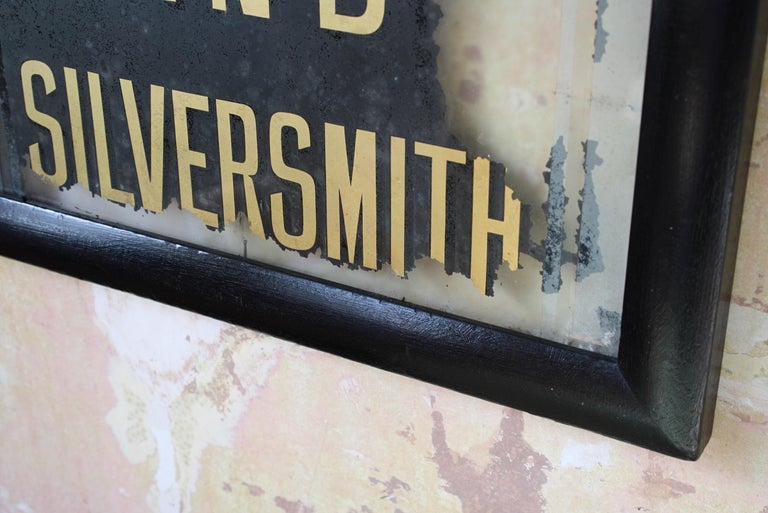 Early 20thc Antique Reverse Painted Jewellers Silversmith Watchmaker ...