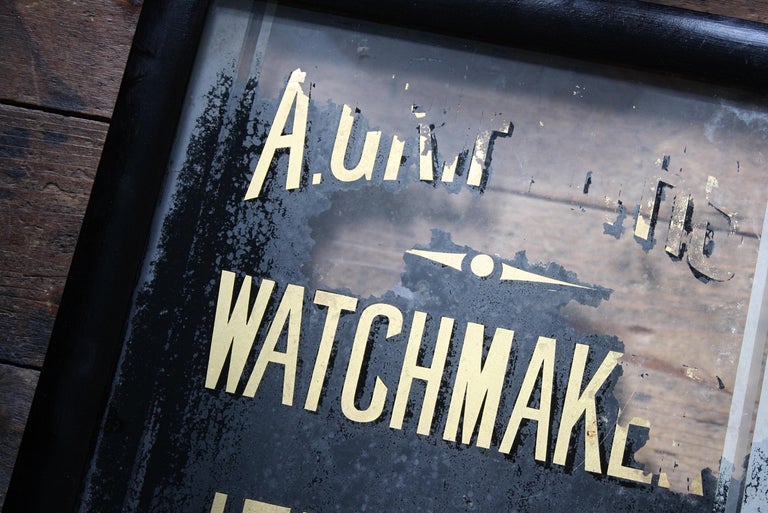 Early 20thc Antique Reverse Painted Jewellers Silversmith Watchmaker ...