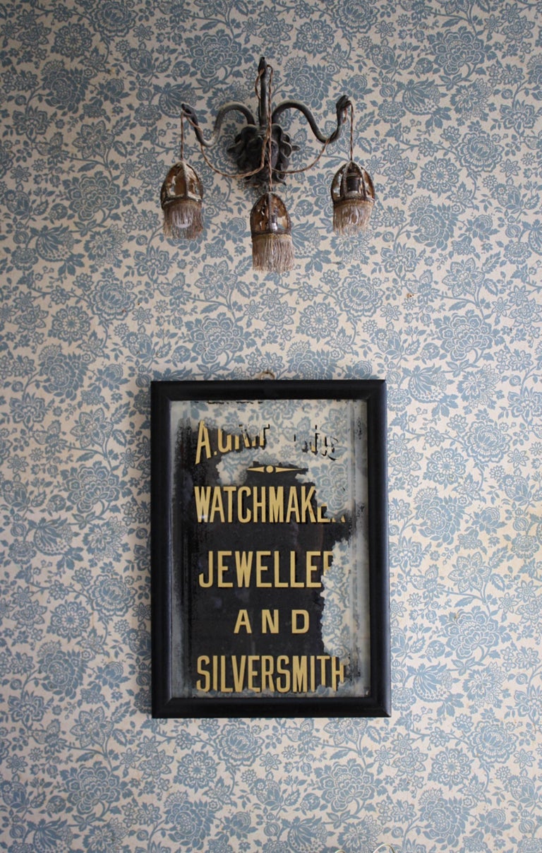 Early 20thc Antique Reverse Painted Jewellers Silversmith Watchmaker ...