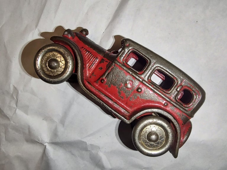 Early 20th C Cast Iron Toy Sedan by A C Williams Original Red with ...