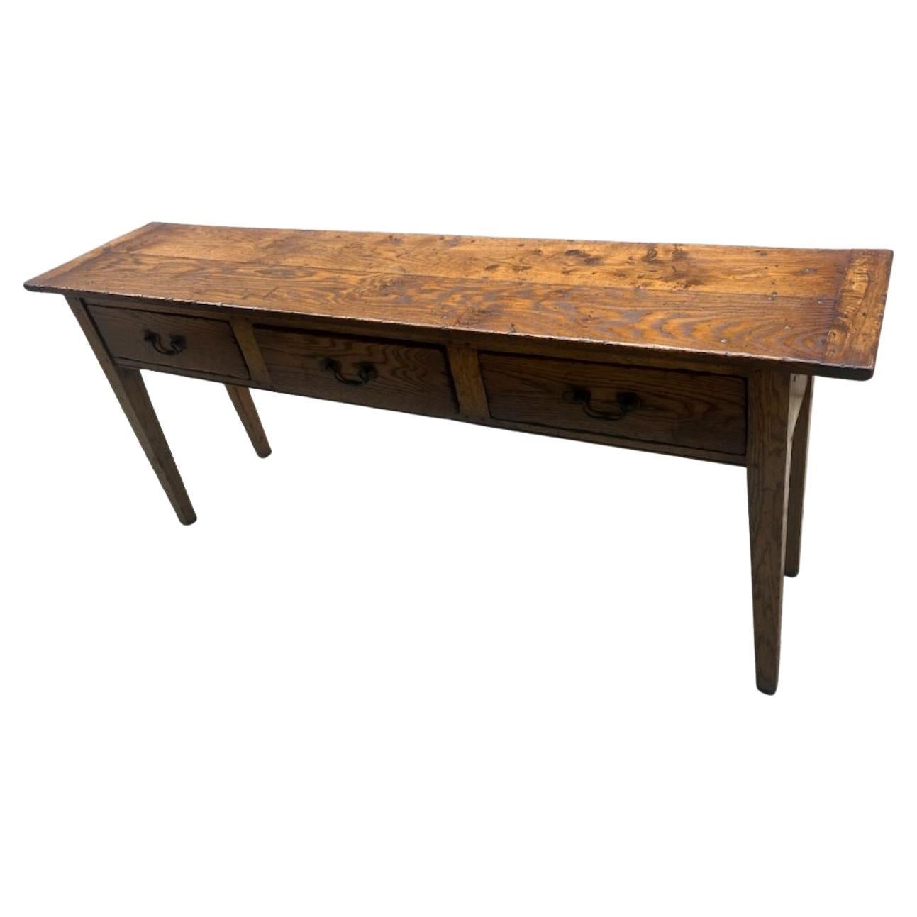 Early 20th Century English Oak Stacked Bullnose Console Table at 1stDibs