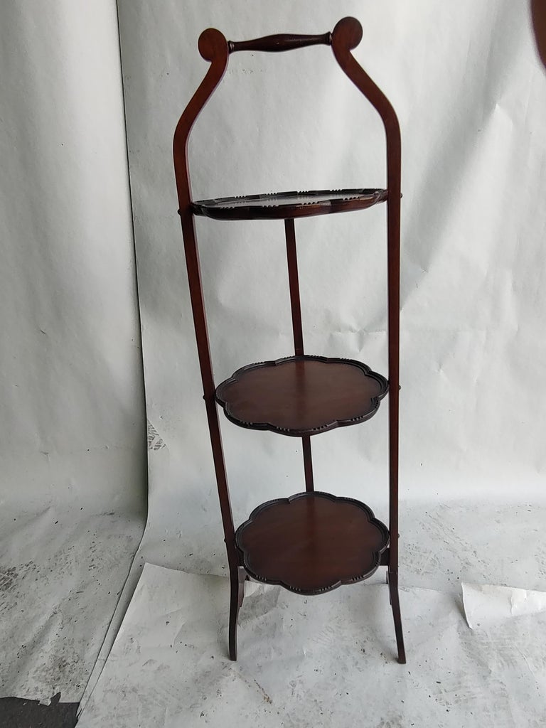 Early 20thC English Mahogany Folding Pie and Cake Stand For Sale at 1stDibs