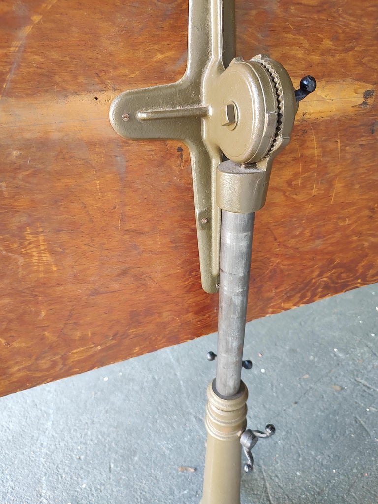 Early 20thC Fully Adjustable Drafting Table in Original Paint Military ...