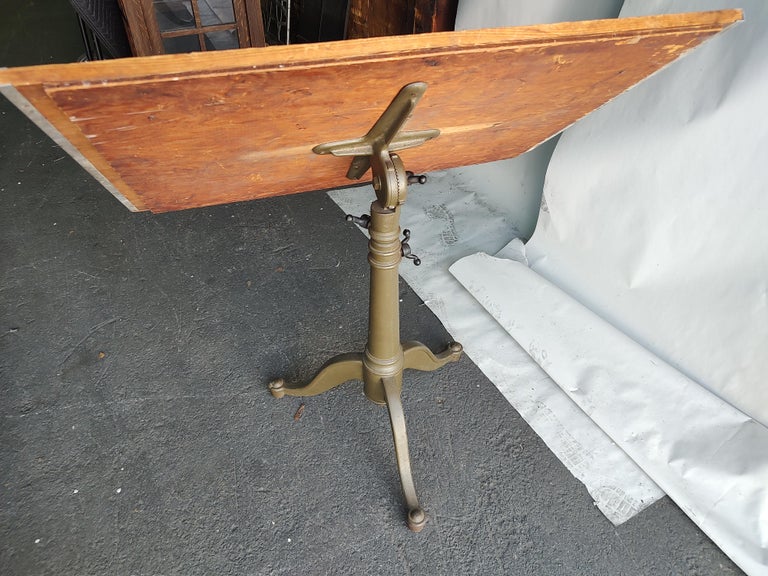 Early 20thC Fully Adjustable Drafting Table in Original Paint Military ...