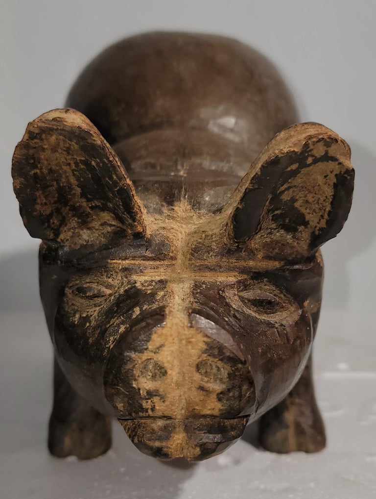 Early 20thc Hand Carved Pig For Sale at 1stDibs