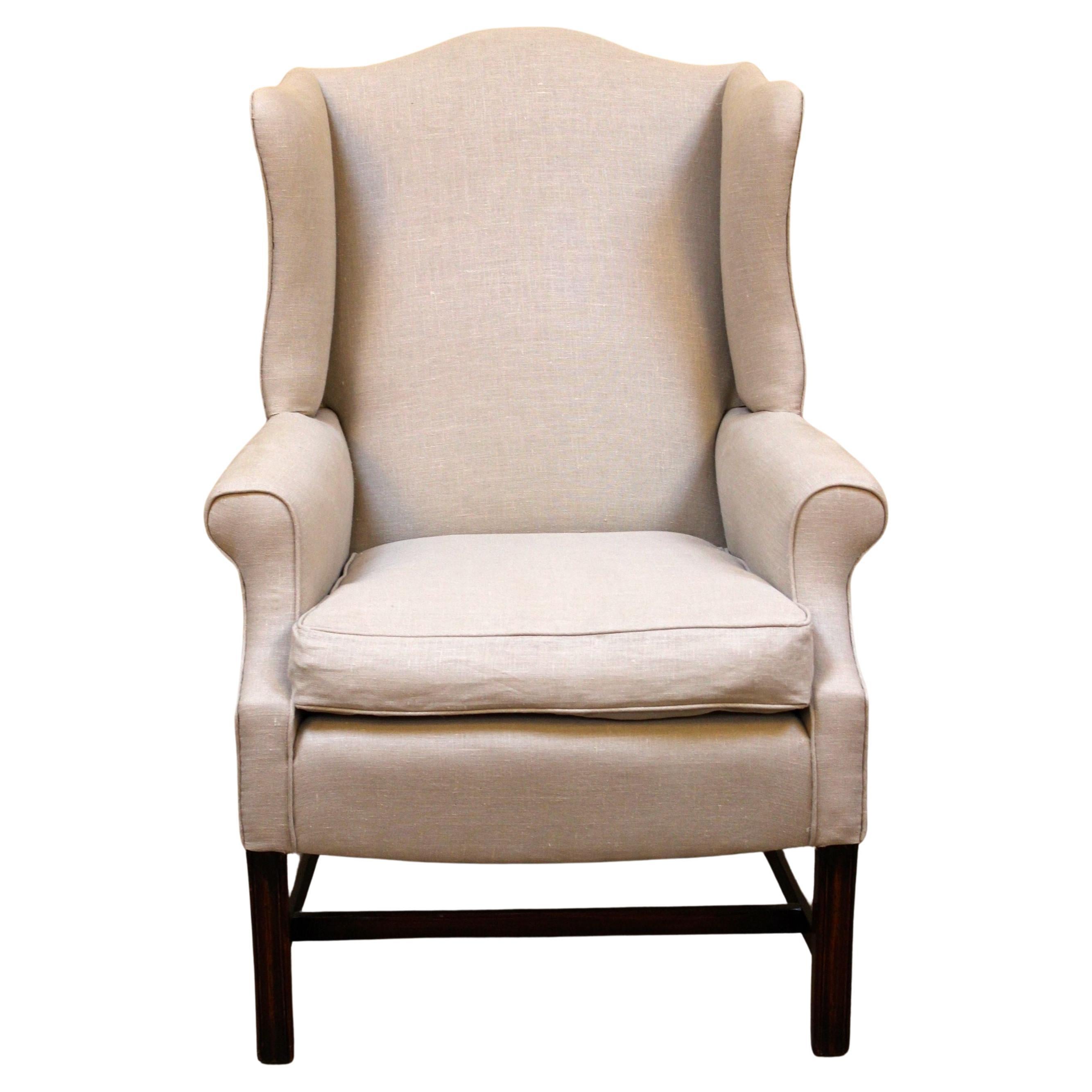 20thC English Sheepskin Leather "Hers" Library Armchair For Sale at 1stDibs