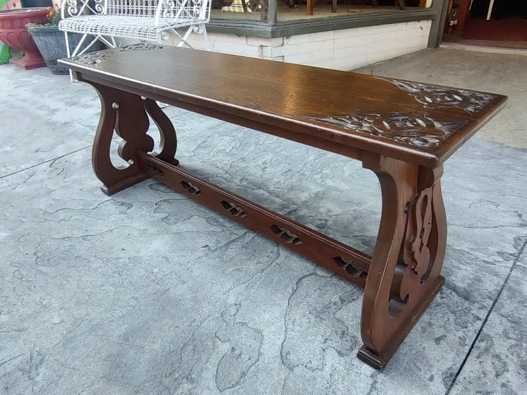 Early 20thc Oak Altar Bench Church Pew at 1stDibs