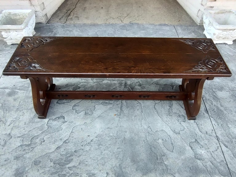 Early 20thc Oak Altar Bench Church Pew at 1stDibs