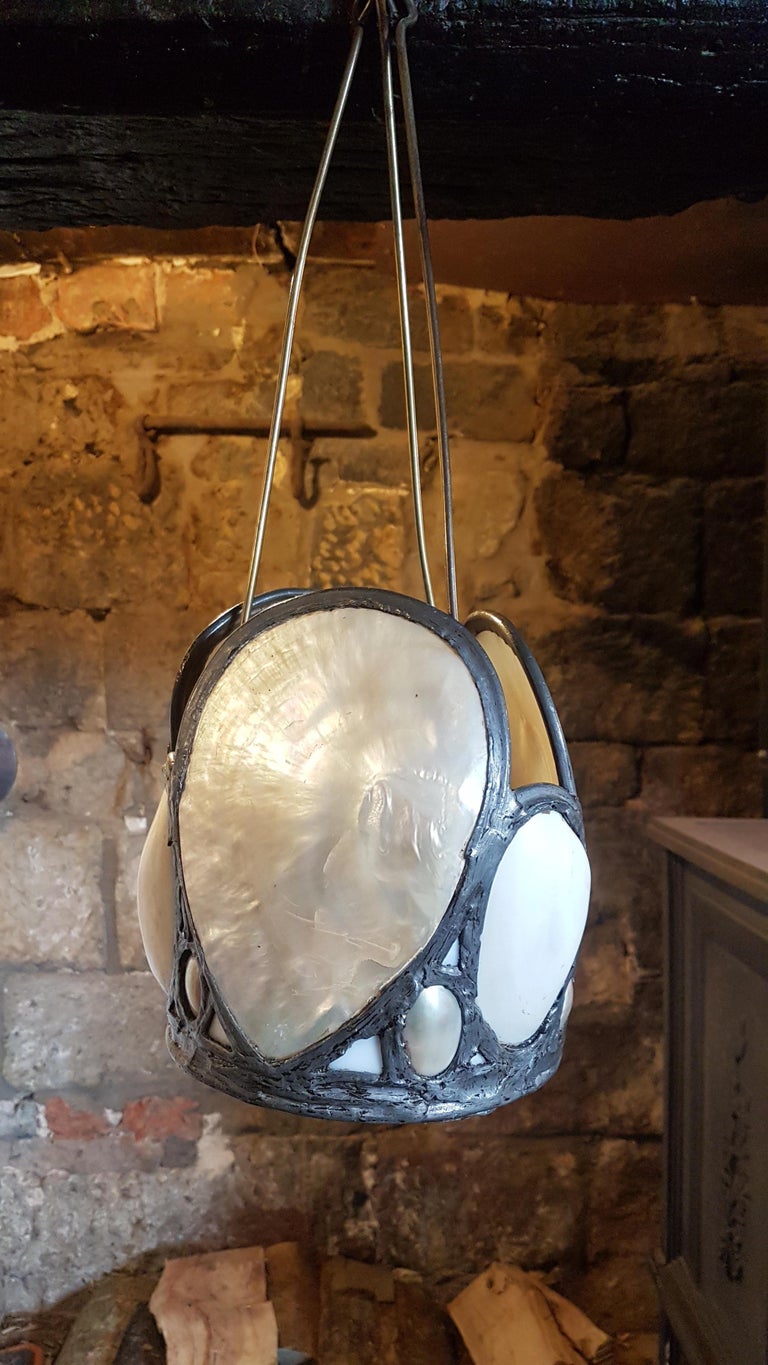 Early 20th Century Oyster Shell Hanging Lantern from Upton House Estate ...