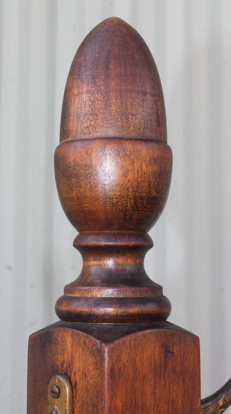 Early 20th Century Pine Hall Tree with Original Iron Hardware at 1stDibs