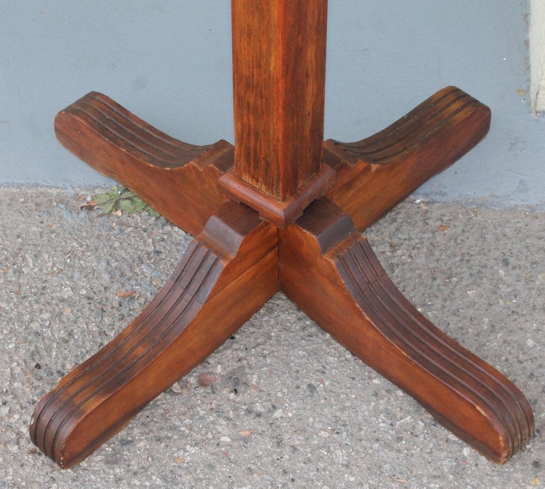 Early 20th Century Pine Hall Tree with Original Iron Hardware at 1stDibs