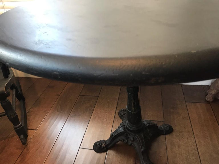 Early 20th Century Round Wooden Plank Top Table, Black at 1stDibs ...