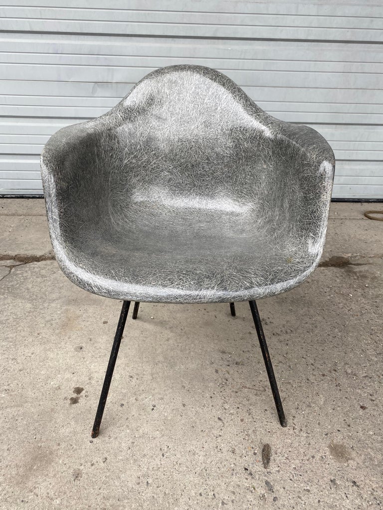 Early 2nd Generation X Base Arm Shell Lounge Chair by Charles Eames For ...