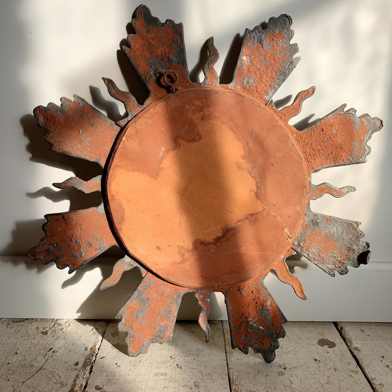 Early 20th Century Lead Sunburst Mirror in the Manner of Line Vautrin ...