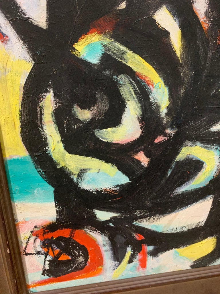 Early Abstract Expressionist Norman Gorbaty Oil Painting, circa 1950s ...