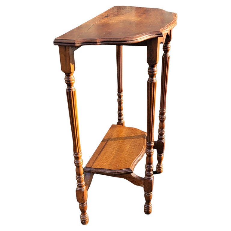 Early America Two-Tier Cherry Scalloped Edge Console Table, Circa 1940s ...