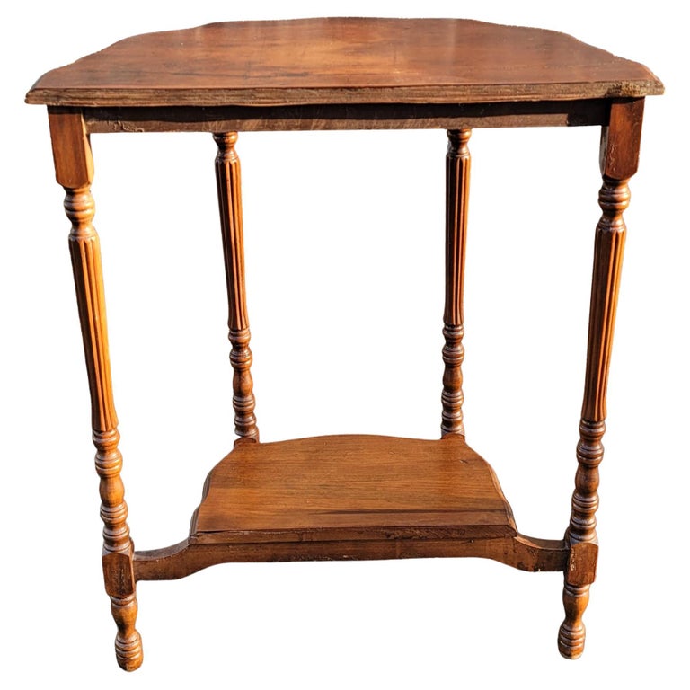 Early America Two-Tier Cherry Scalloped Edge Console Table, Circa 1940s ...