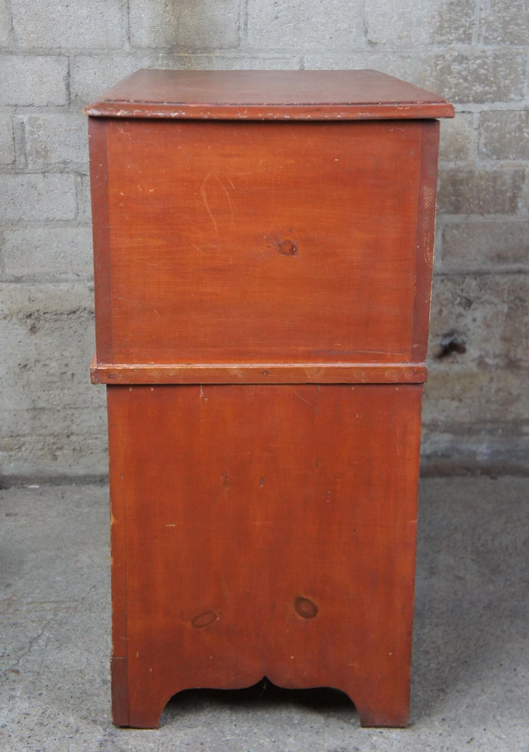 Early American Antique Pine Pennsylvania Lift Top Commode Cabinet Trunk ...