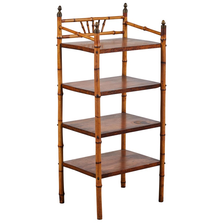 Early American Bamboo Spindle Shelf at 1stDibs