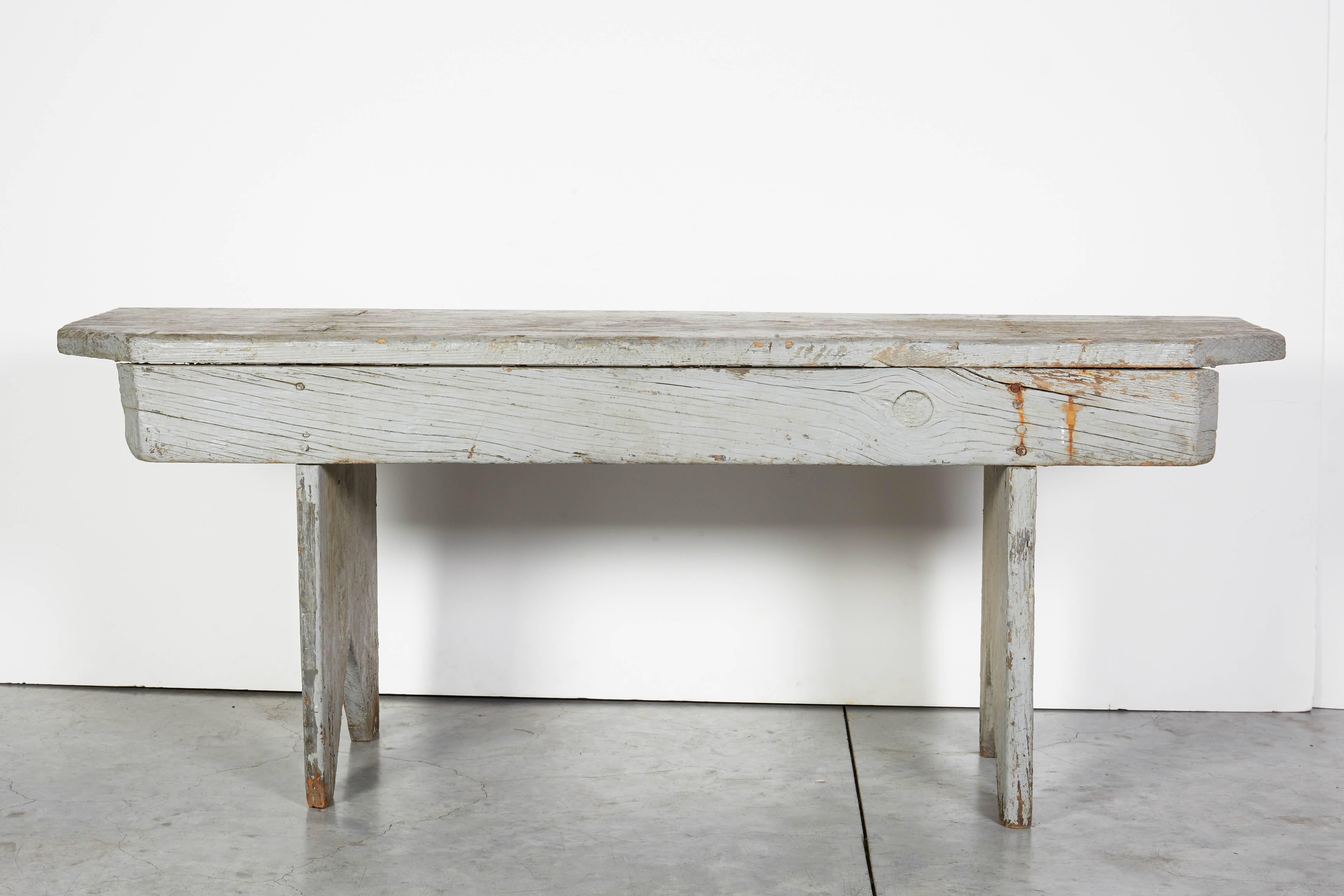 Early American Bench with Original Paint For Sale at 1stDibs