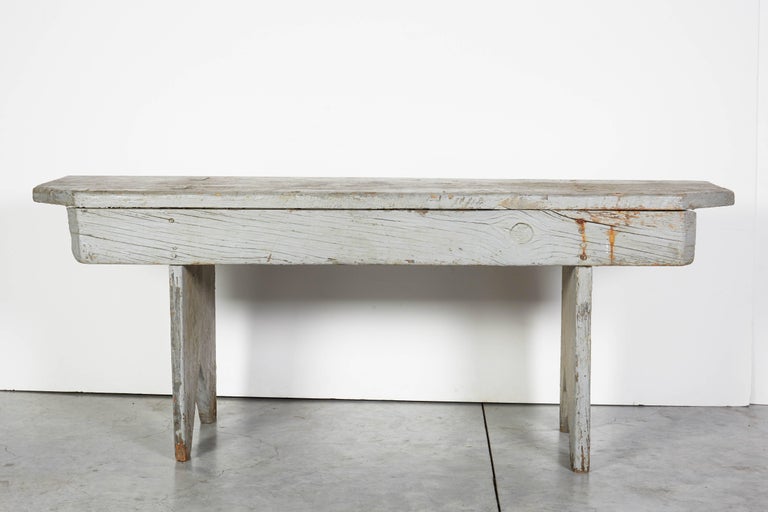Early American Bench with Original Paint For Sale at 1stDibs