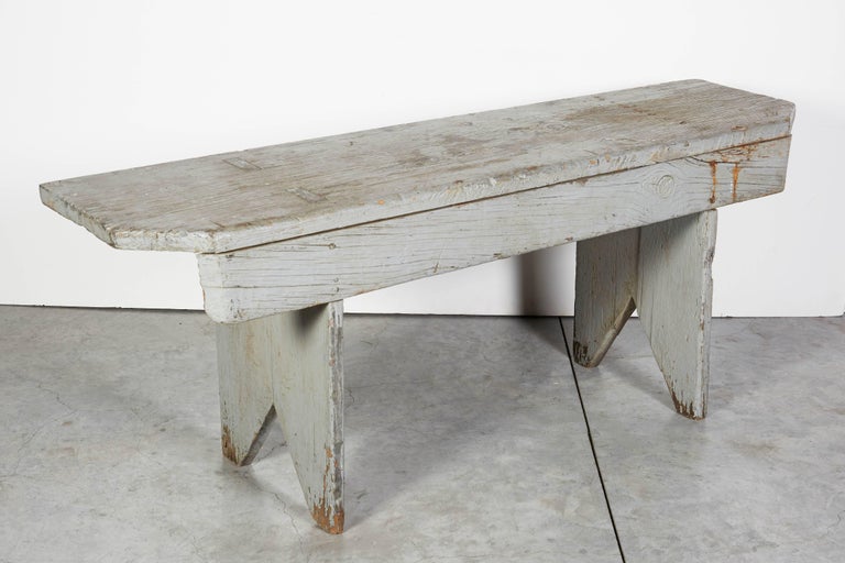 Early American Bench with Original Paint For Sale at 1stDibs