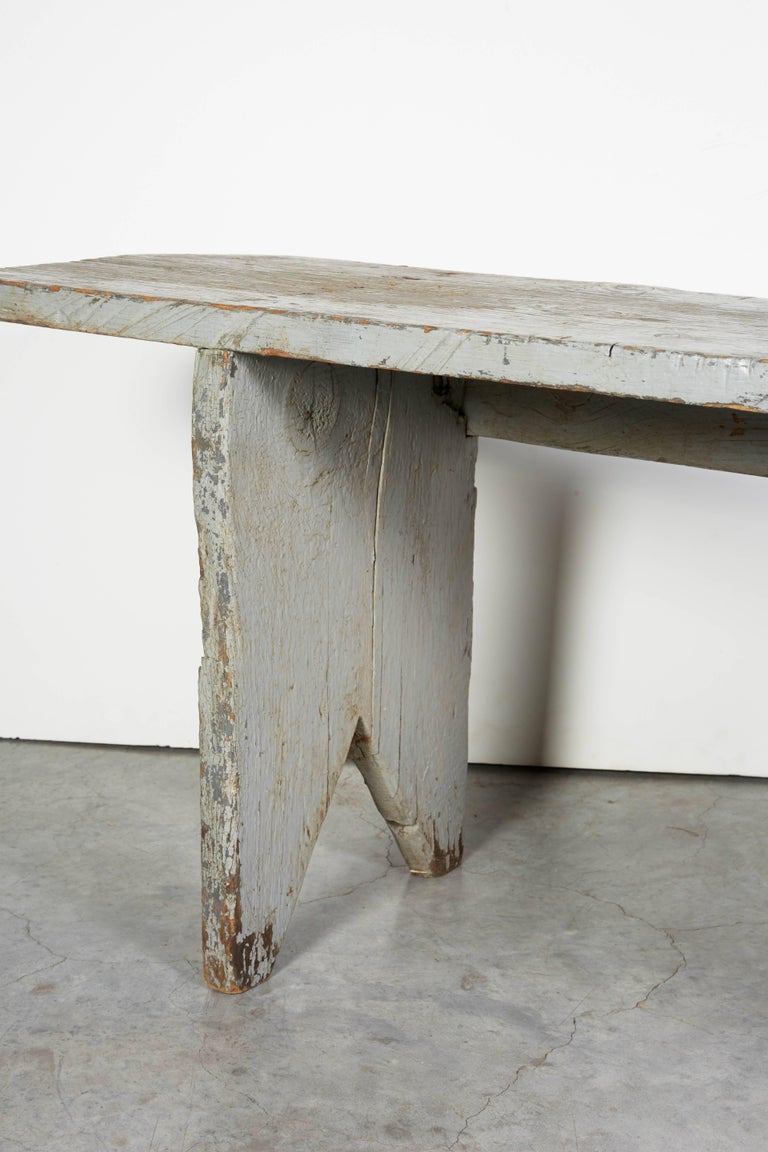 Early American Bench with Original Paint For Sale at 1stDibs