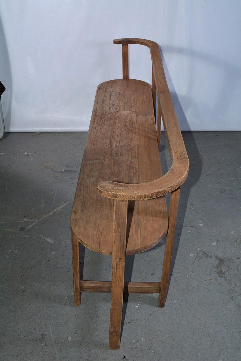 Early American Bench with Oval Arms at 1stDibs