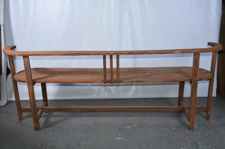 Early American Bench with Oval Arms at 1stDibs