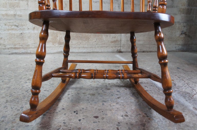 Early American Country Maple Spindle Rocking Chair Farmhouse Rocker ...