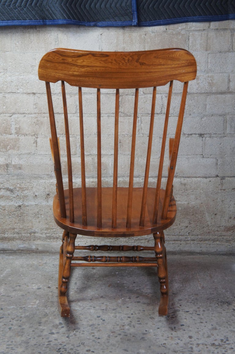Early American Country Maple Spindle Rocking Chair Farmhouse Rocker ...