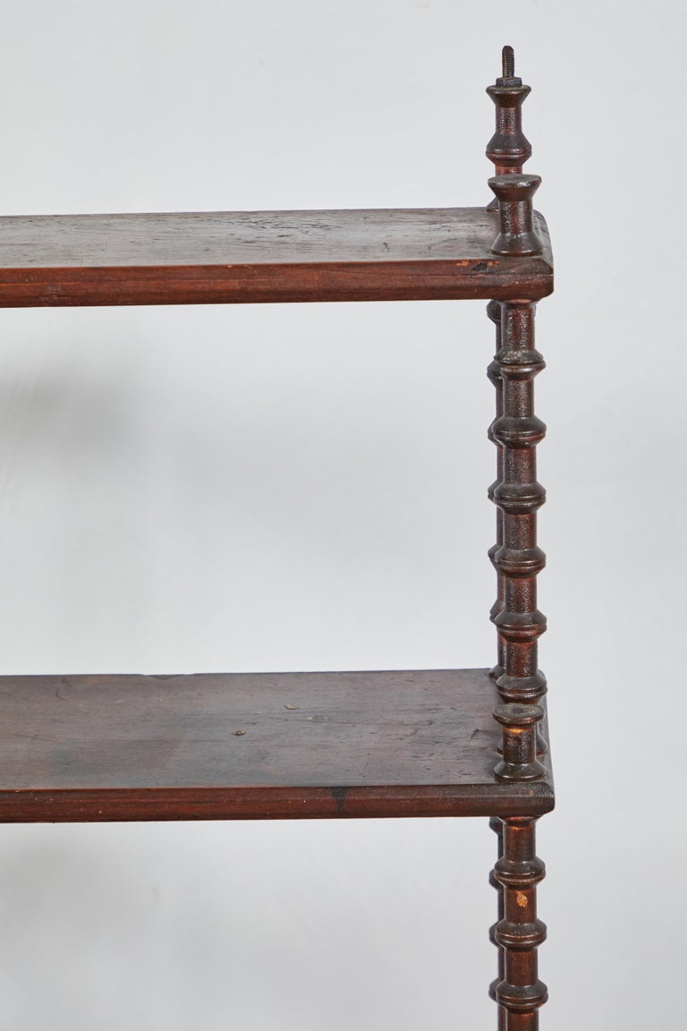 Early American Five-Tiered Step Spool Shelf at 1stDibs