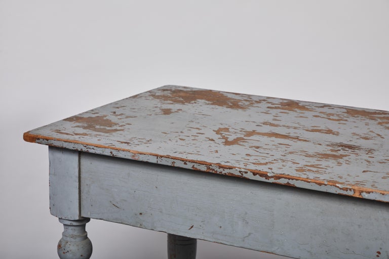 Early American Grey Farm Table at 1stDibs